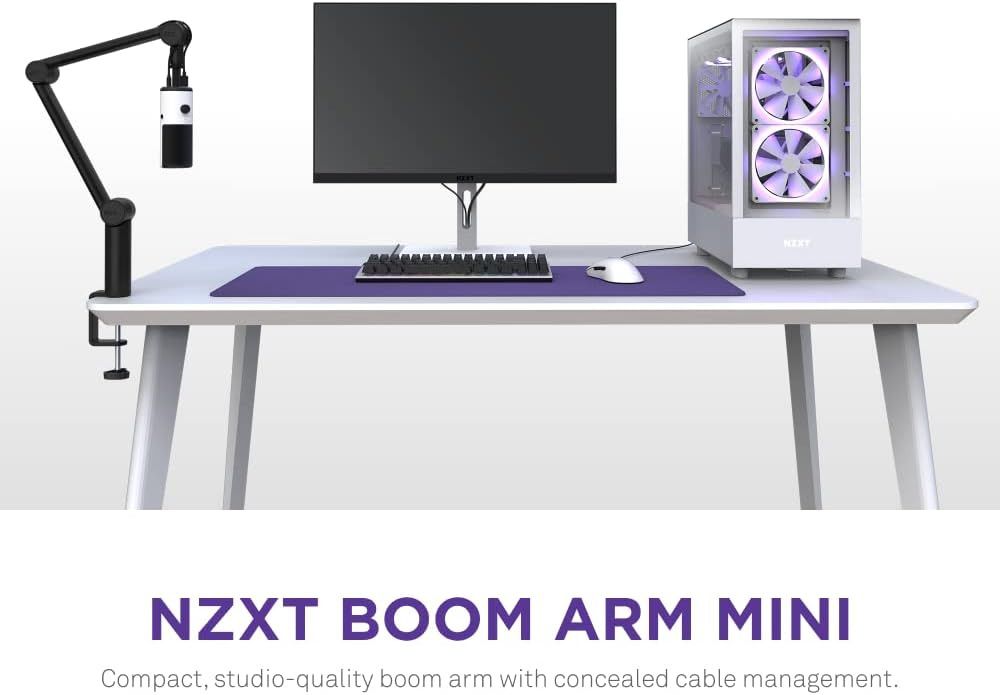 NZXT Boom Arm Mini - Compact Low Noise Microphone Boom Arm Covered ...