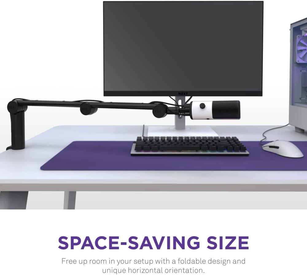 NZXT Boom Arm Mini - Compact Low Noise Microphone Boom Arm Covered ...