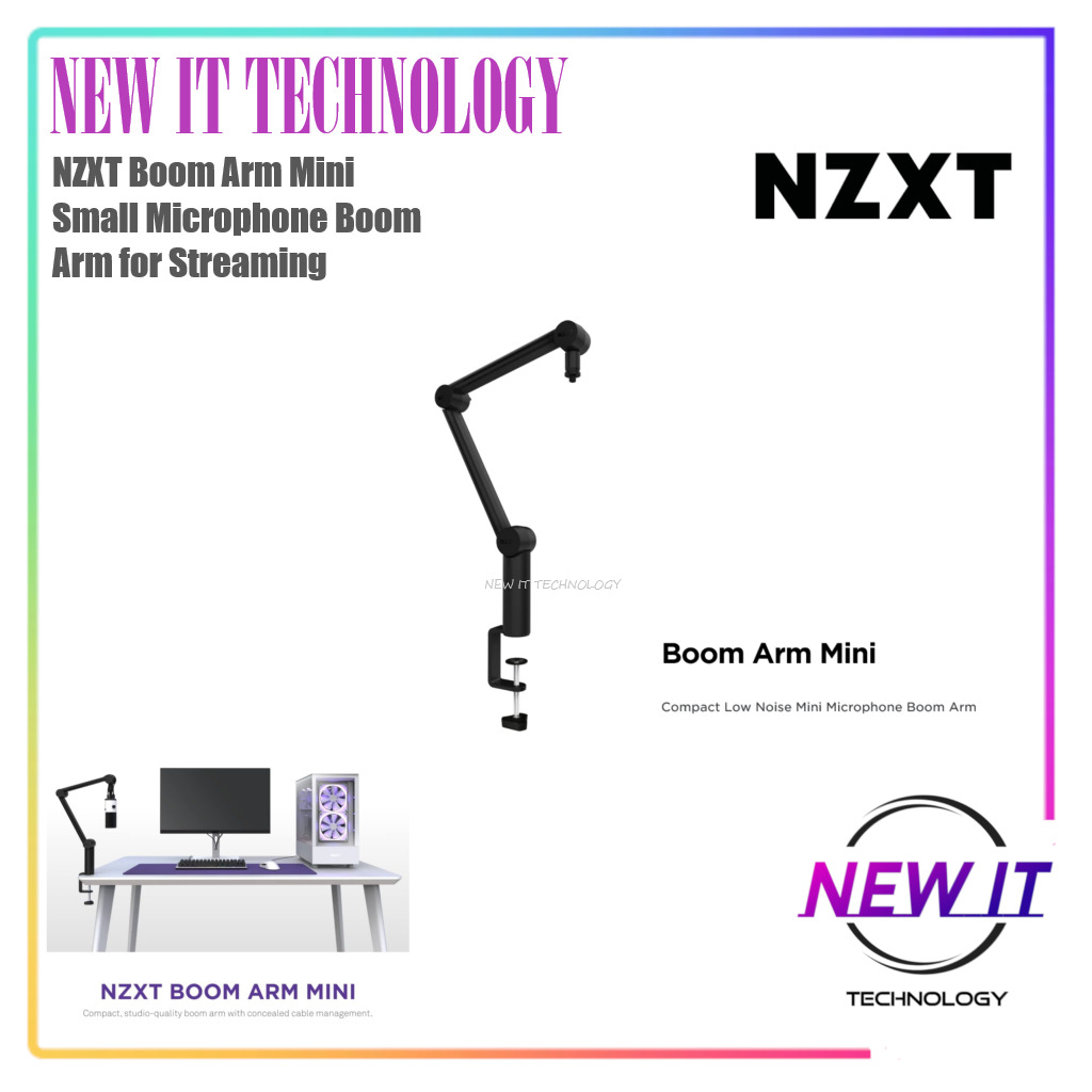 NZXT Boom Arm Mini - Compact Low Noise Microphone Boom Arm Covered ...