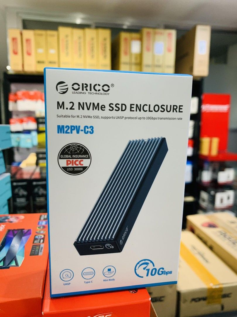 Orico M.2 NVMe SSD Enclosure M-KEY Type-C USB 3.1 M2PV-C3, Computers & Tech, Parts & Accessories ...
