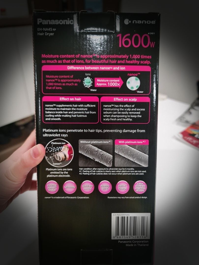 Panasonic Hair Dryer EH-NA45 RP, Beauty & Personal Care, Hair on Carousell