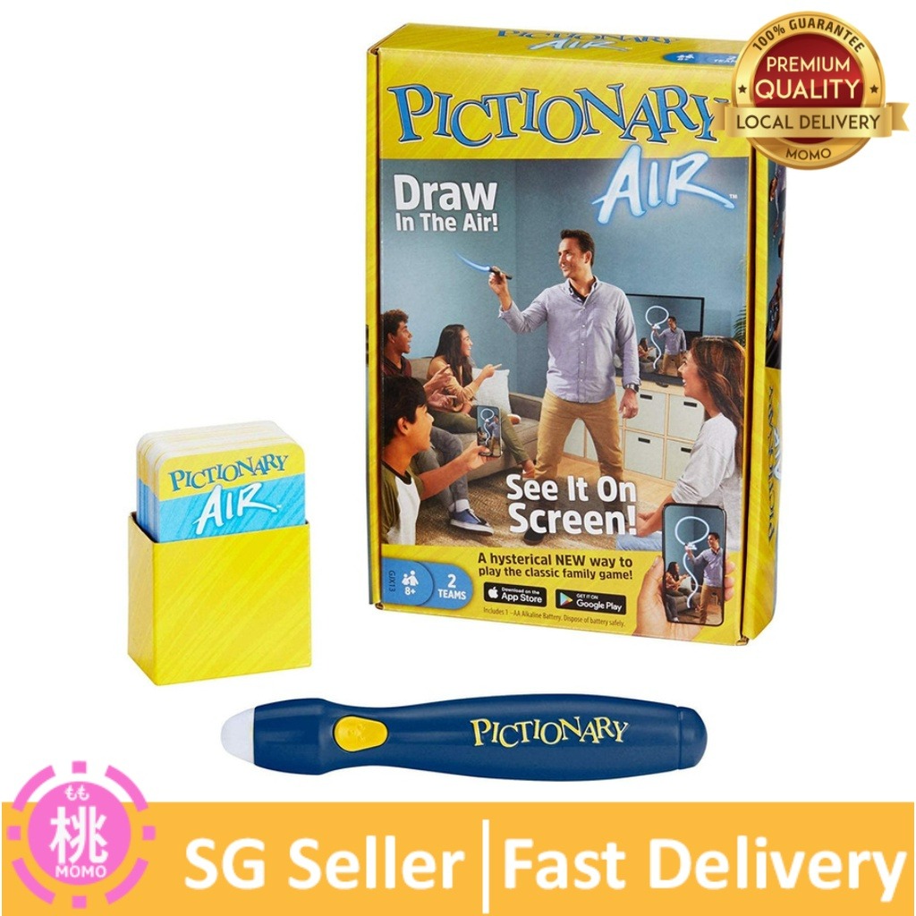 Pictionary Air Drawing Game, Family Game with Light-up Pen and Clue ...