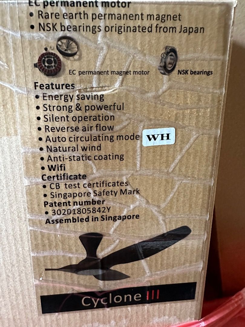 PO ECO Cyclone VSPEC-II Smart Ceiling Fan with Dimmable Tri Tone LED 46 ...