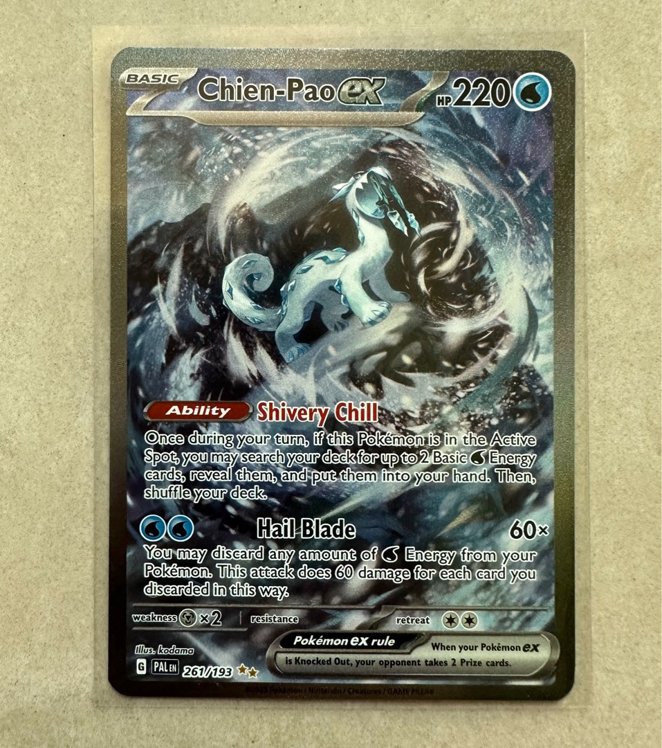 Pokémon paldea evolved Chien-Pao SIR card, Hobbies & Toys, Toys & Games ...