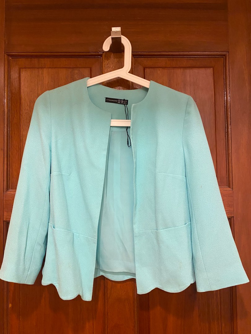PRIMARK Aqua Scallop Blazer, Women's Fashion, Coats, Jackets and ...