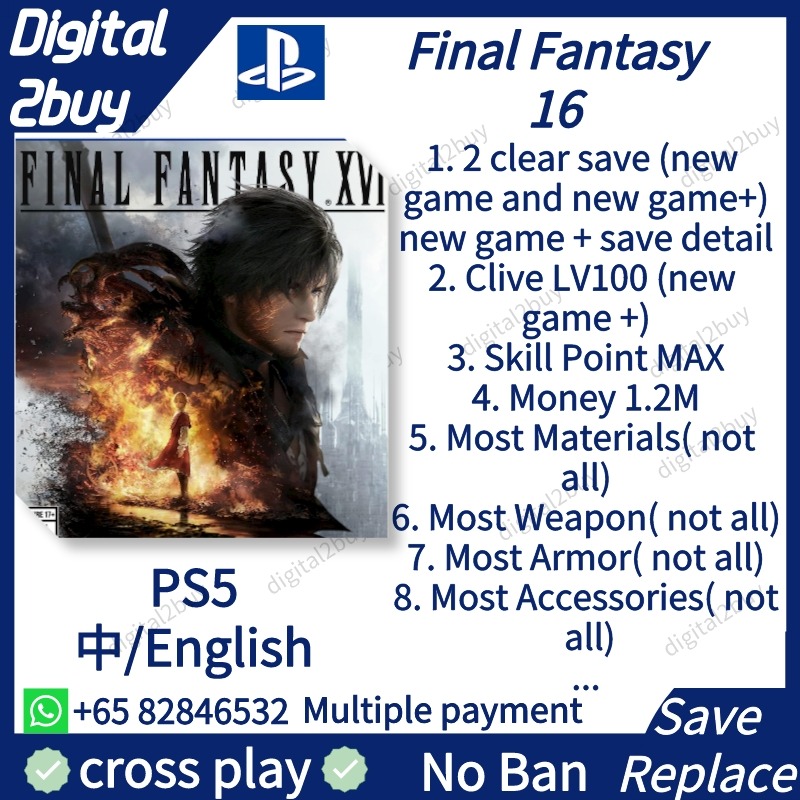 PS5 FF16 Save Edit FF16 Save Modding Final Fantasy XVI, Video Gaming, Video Games, PlayStation ...