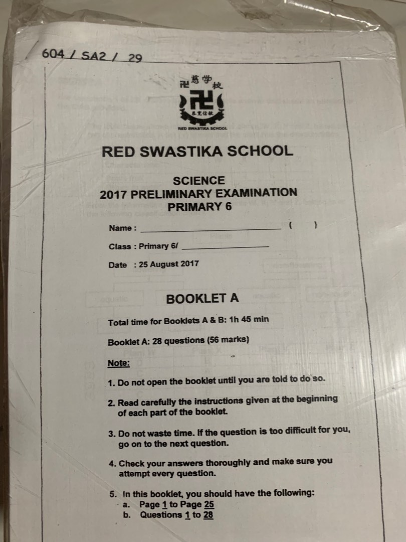 PSLS revision test paper, Hobbies & Toys, Books & Magazines, Assessment ...