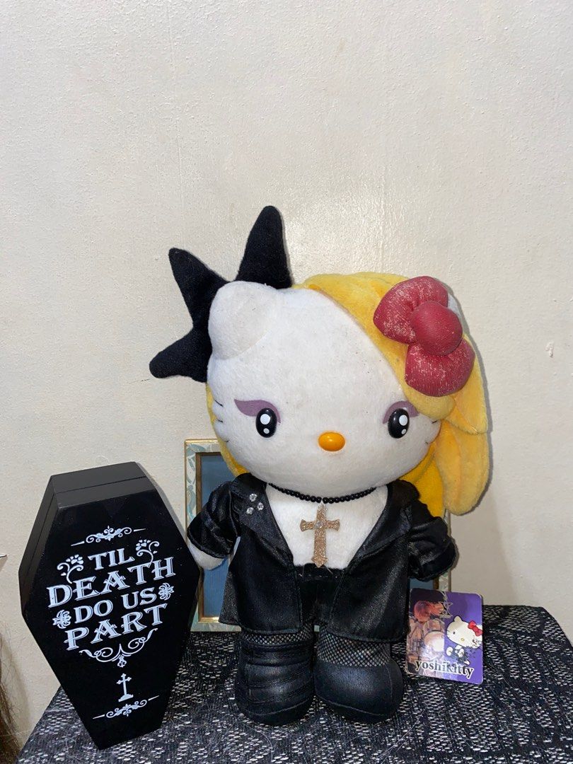 RARE SANRIO Yoshikitty Goth Crown Plush Doll Hello Kitty & X JAPAN ...