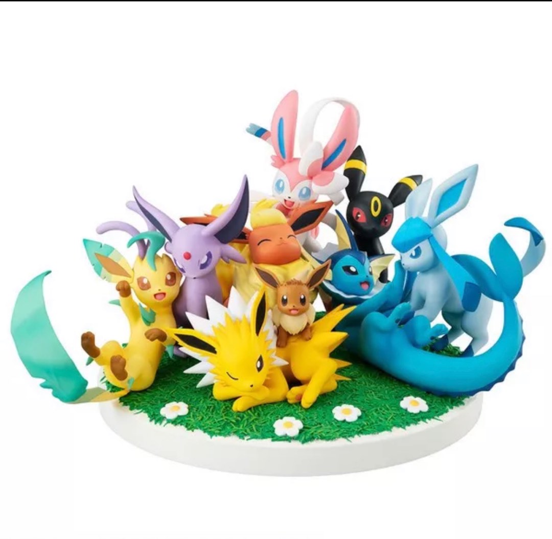 READY STOCK Megahouse GEM EX Series Pokemon Eievui Eevee Friends with Premium Gift PVC Figure ...
