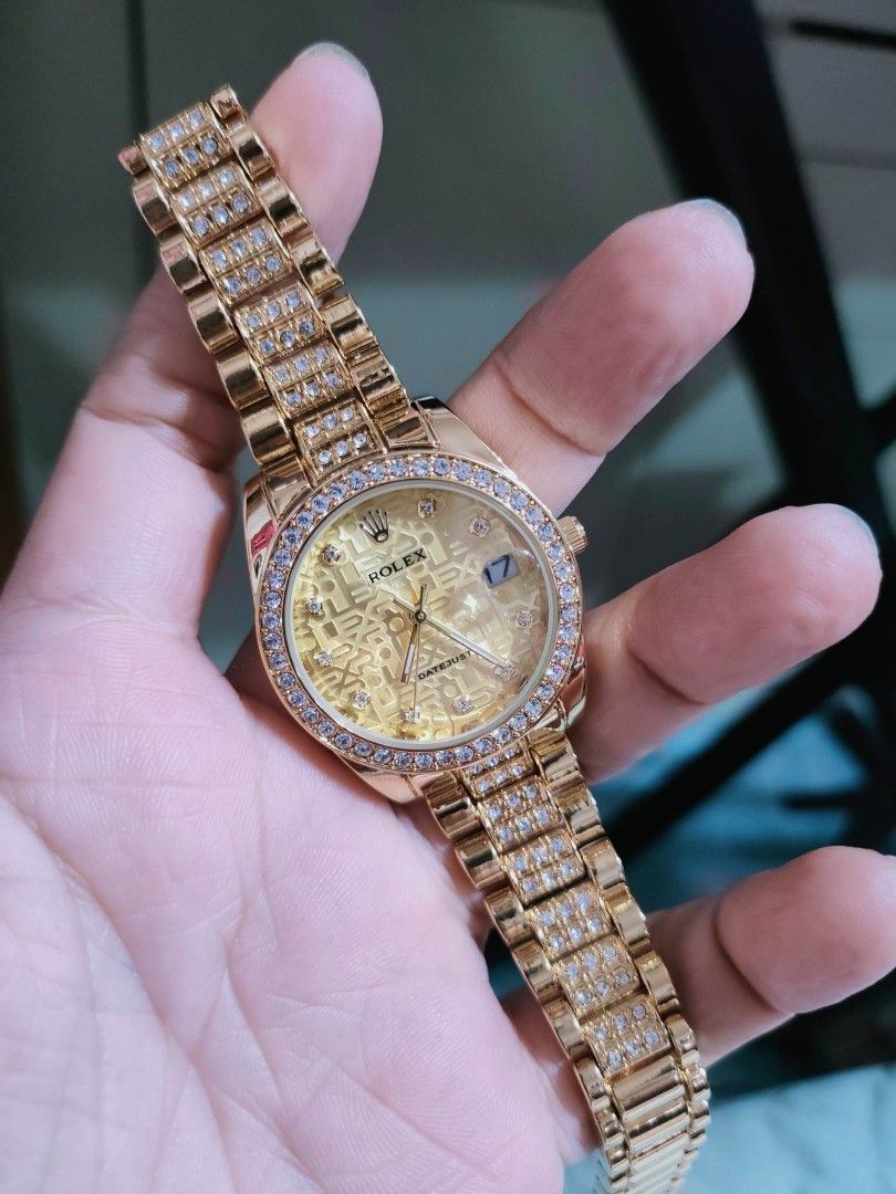 Rolex stones studded Japan movement on Carousell
