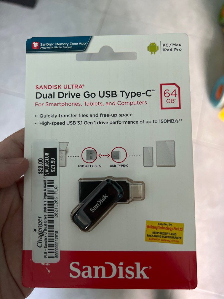 Samdisk Ultra 64GB USB Type C, Computers & Tech, Parts & Accessories, Hard Disks & Thumbdrives ...