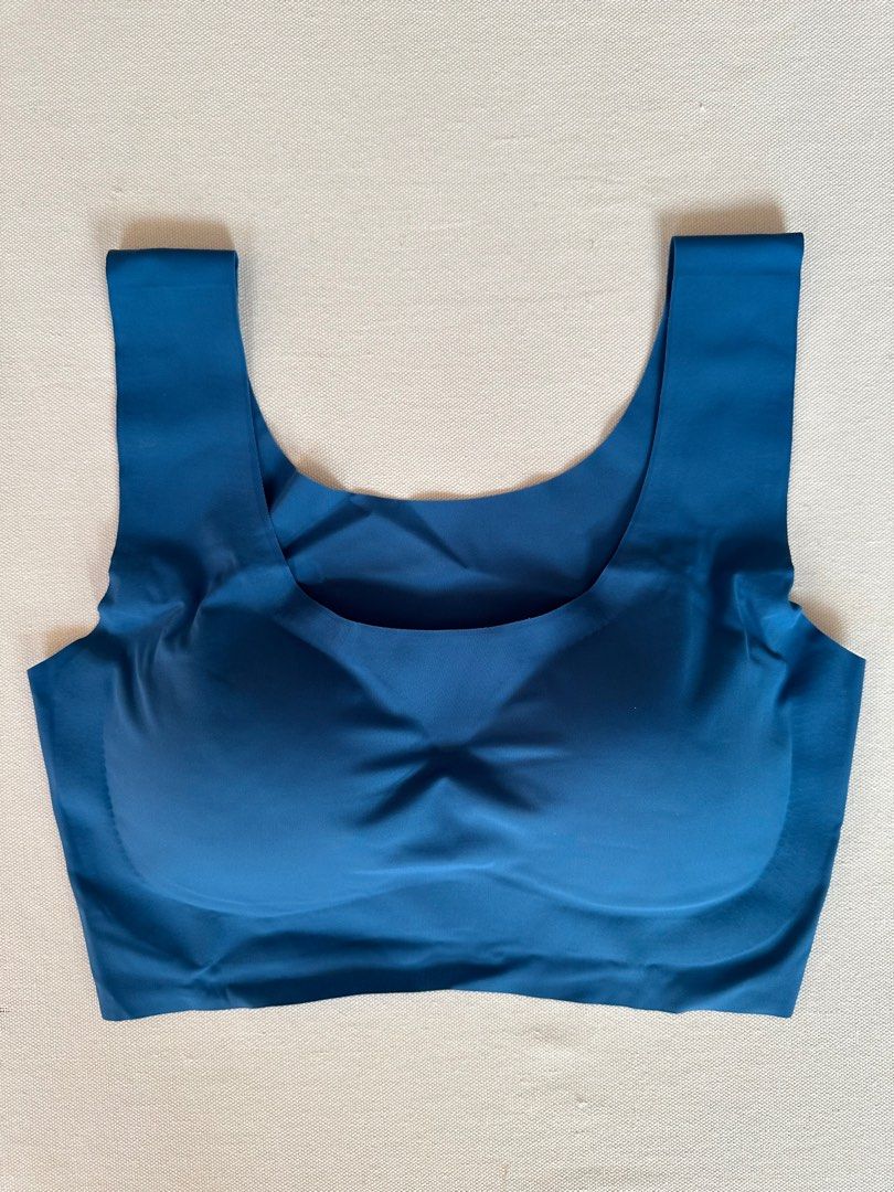 Seamless push up bra blue on Carousell