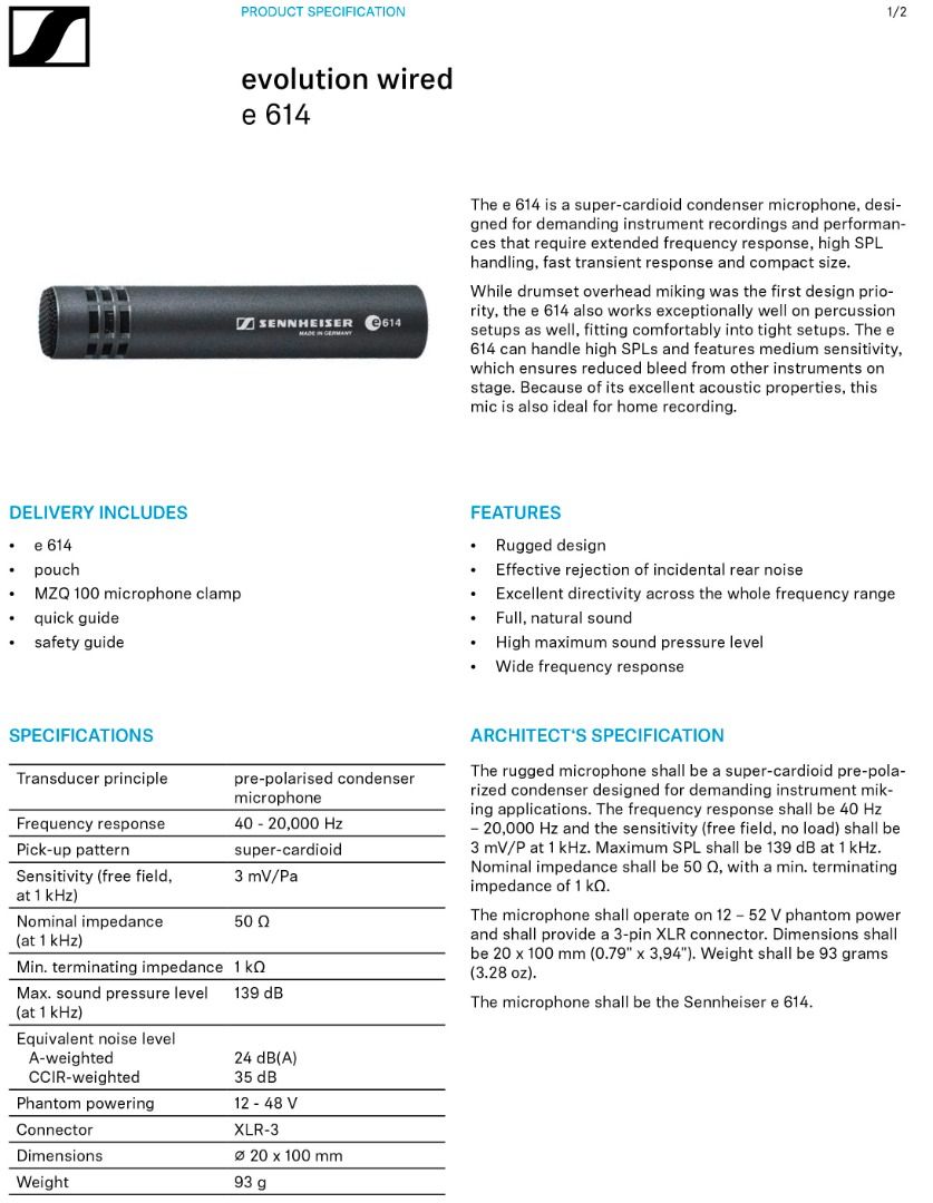 Sennheiser 3 PACK e604 dynamic instrument microphone pack, Audio ...