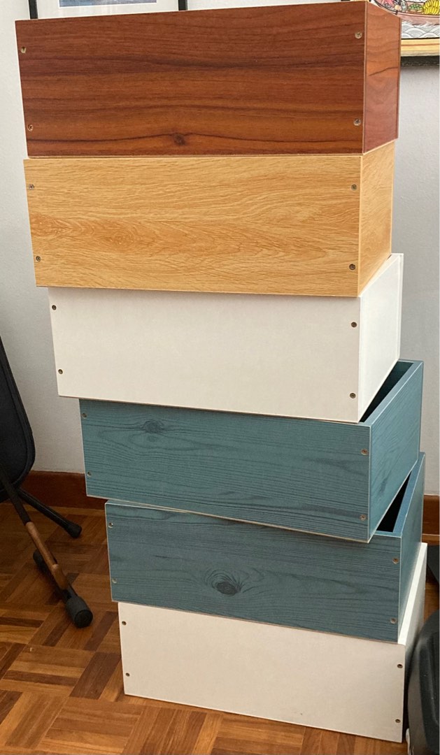 Set of six mixed colour shelves, Furniture & Home Living, Furniture ...