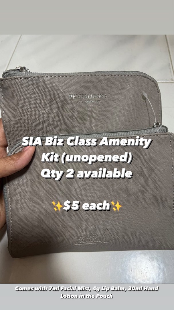 SIA Business Class Amenity Kit, Luxury, Bags & Wallets on Carousell