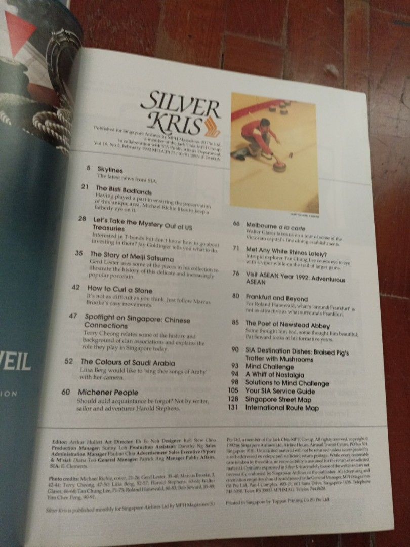 SIA Silver Kris Inflight Magazine 1992 1993 Vintage, Hobbies & Toys ...