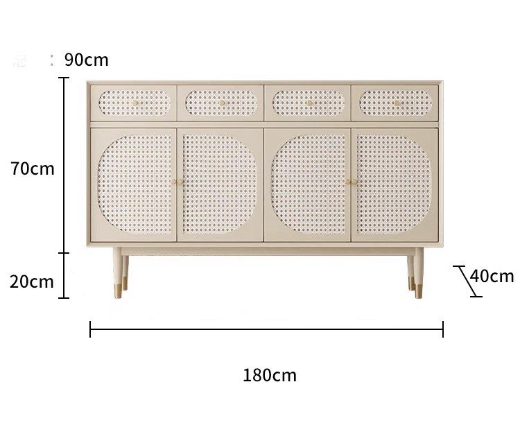 Customise Sideboard Rattan Side Console Table Buffet Table Drawer ...