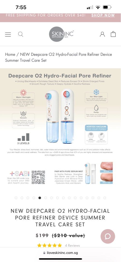 SkinInc Deepcare O2 Hydro-Facial Pore Refiner Device, Beauty & Personal Care, Face, Face Care on ...