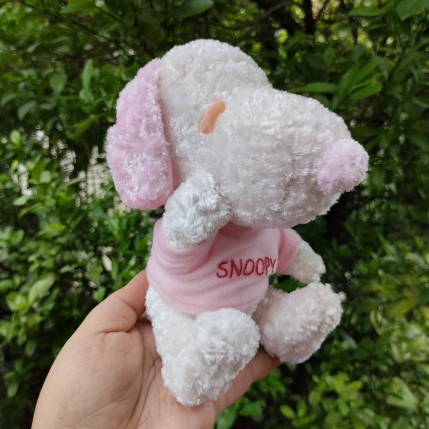 Snoopy Peanuts Mini Character White Pink Fuzz Stuffed Plush Toy ...