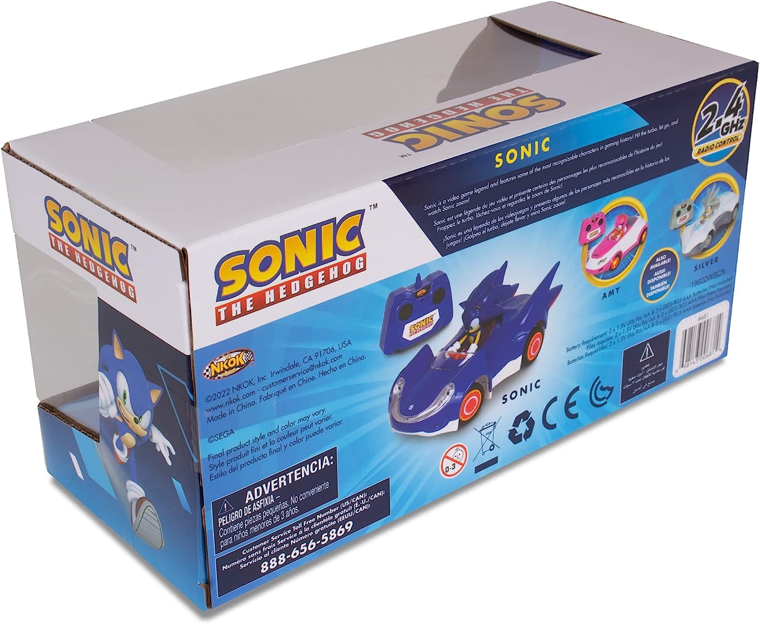 Sonic & Sega All-Stars Racing RC: Sonic - NKOK (681), 1:28 Scale 2.4GHz ...