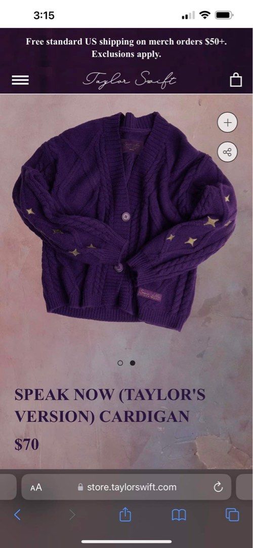 Taylor Swift Speak Now [Taylor's Version] Cardigan MERCH, 50% OFF