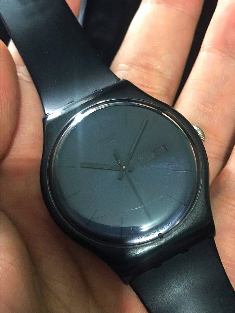 Swatch All Black Rebel Watch SUOB702 Wrist Time Clock on Carousell