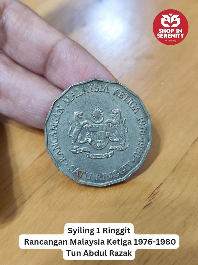 Syiling 1 Ringgit Rancangan Malaysia Ketiga 1976-1980 Tun Abdul Razak ...