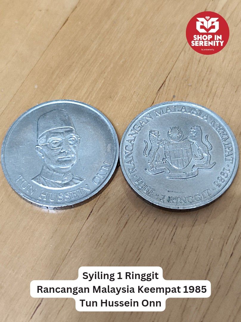 Syiling 1 Ringgit Rancangan Malaysia Keempat 1985 Tun Hussein Onn ...