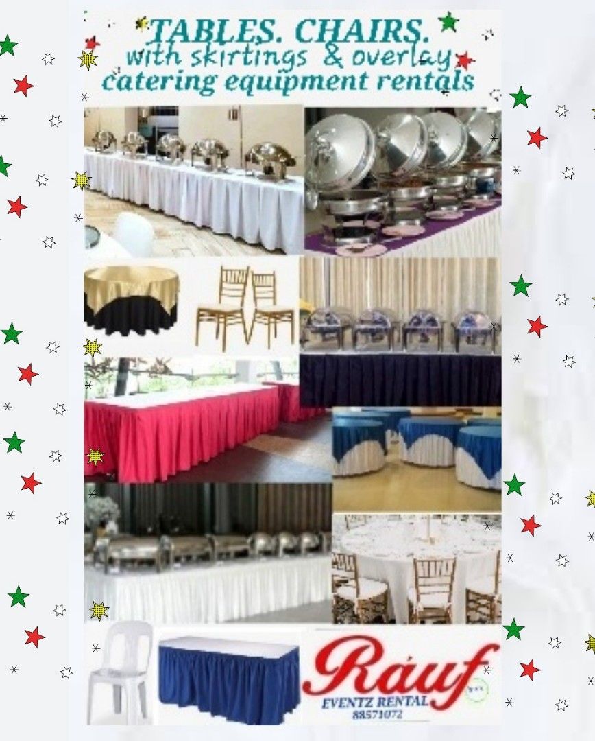 Tables and chairs rentals, Lifestyle Services, Event & Party Services ...