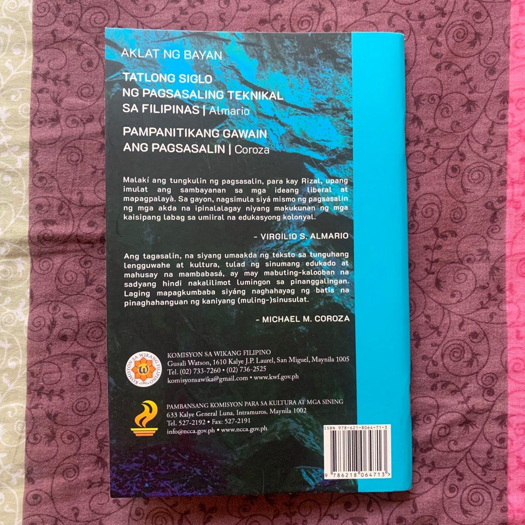 Tatlong Siglo ng Pagsasaling Teknikal sa Filipinas at Pampanitikang ...