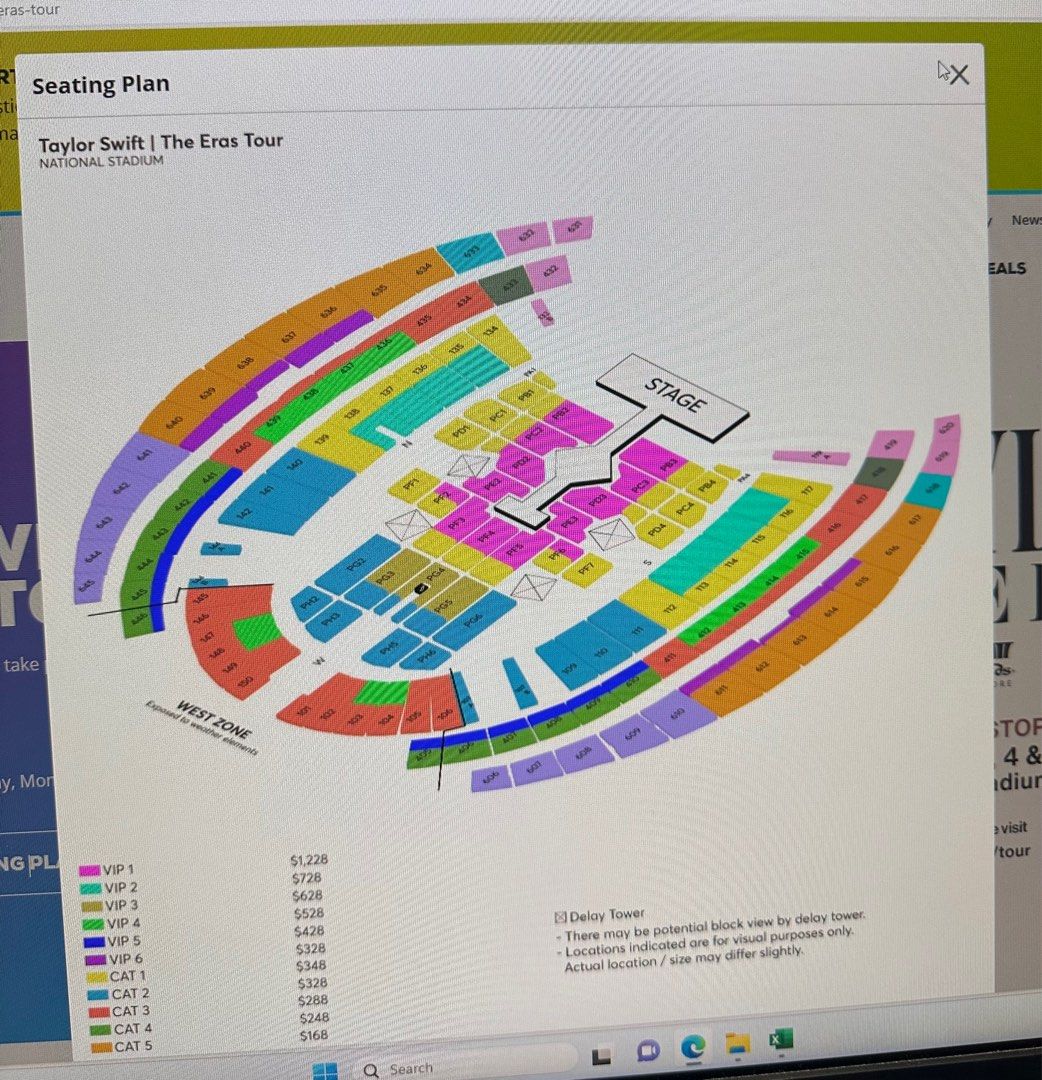 Taylor Swift The Era Tour Concert tickets VIP 5 (2tixkets) + Furama ...