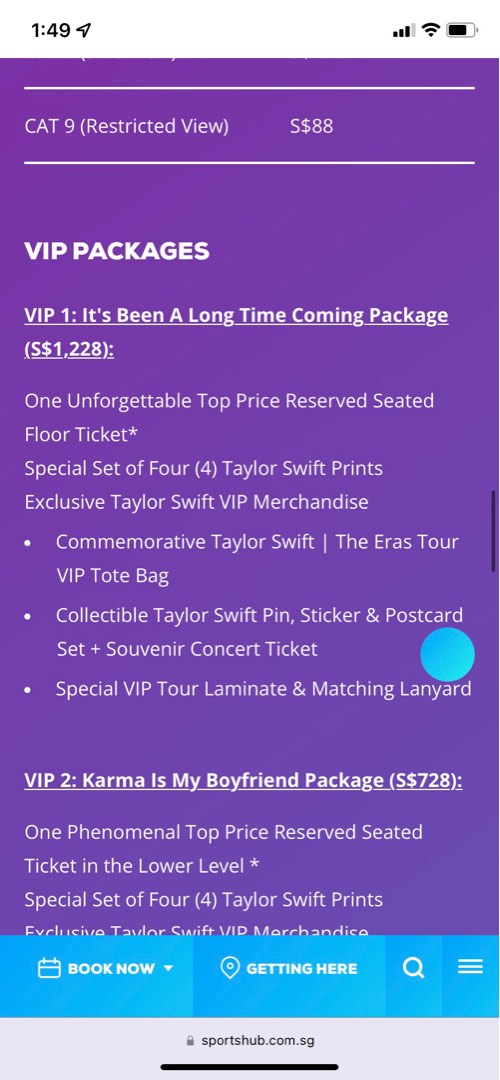 Taylor Swift VIP 1 merchandise, Hobbies & Toys, Memorabilia ...