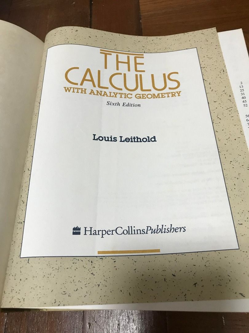 The Calculus with Analytic Geometry, Louis Leithold, Hobbies & Toys ...