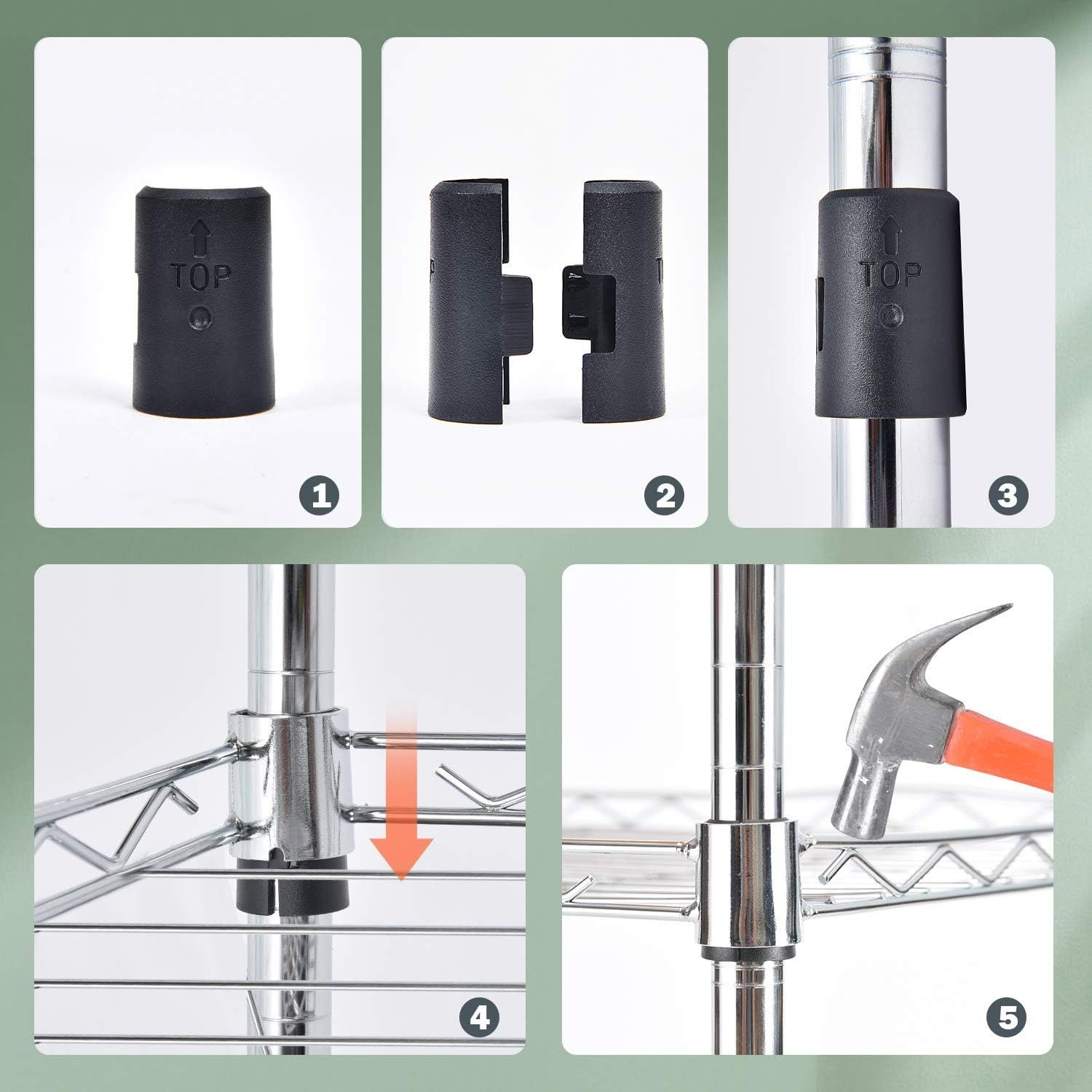 TOOLF Standing Baker's Racks with Wood Table, Kitchen Microwave Oven ...