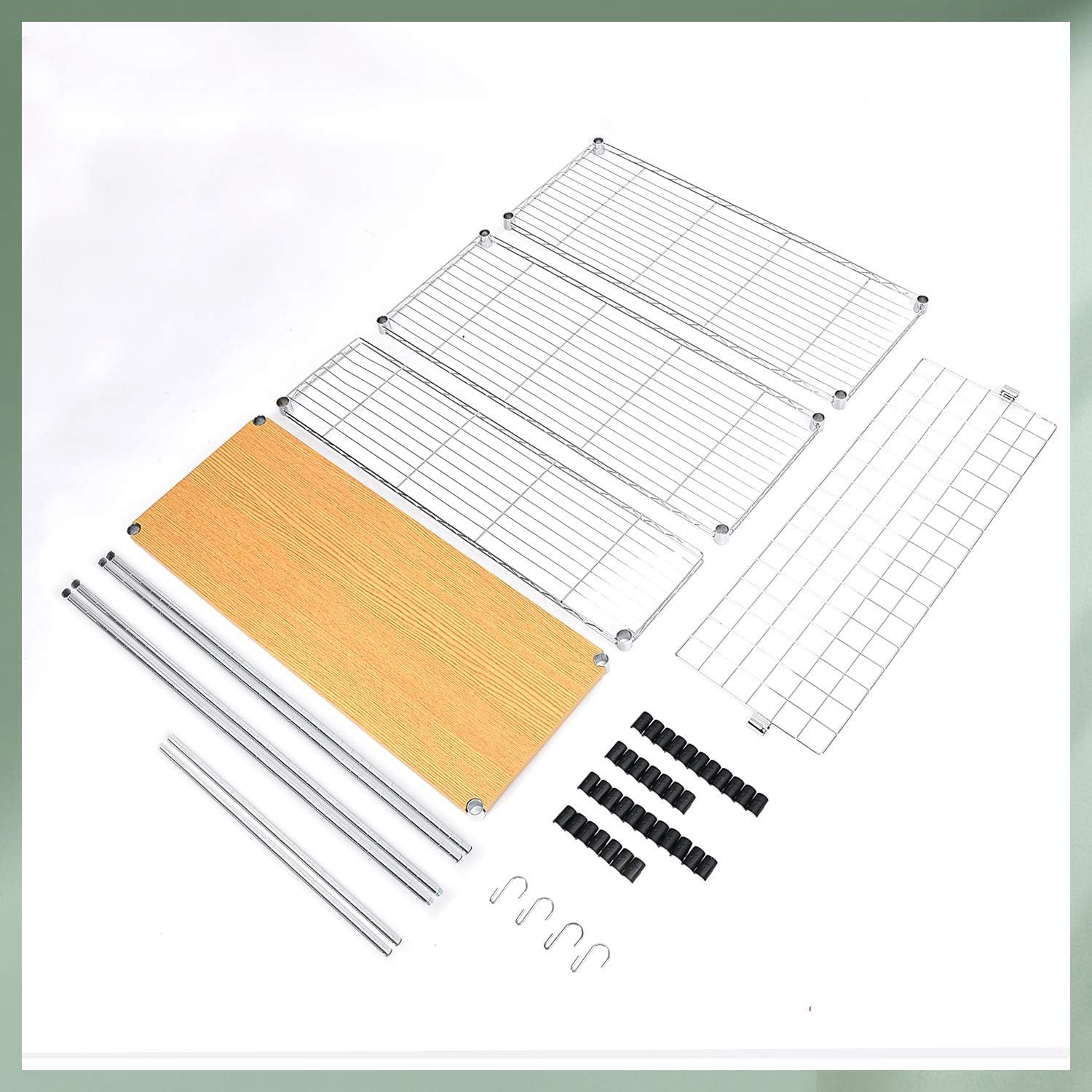TOOLF Standing Baker's Racks with Wood Table, Kitchen Microwave Oven ...