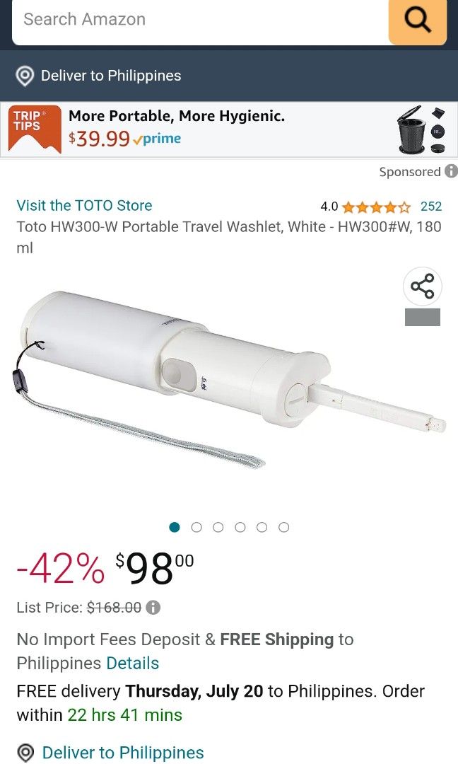 TOTO Portable Travel Bidet on Carousell
