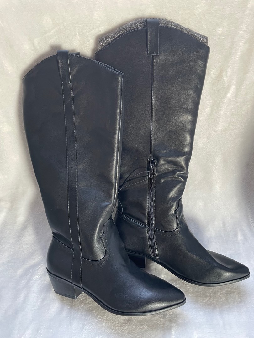 UNIVERSAL THREADS Boots, Sadie Western, Leather, Black on Carousell