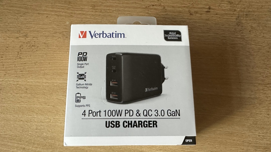 Verbatim 4 Port 100W PD & QC 3.0 GaN USB Charger, Computers & Tech ...