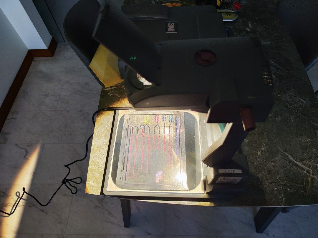 Vintage 3M portable OHP transparency projector, Hobbies & Toys ...