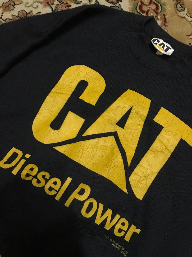 Vintage CAT diesel power sweatshirt, Men's Fashion, Activewear on Carousell