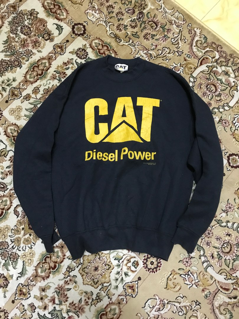 Vintage CAT diesel power sweatshirt, Men's Fashion, Activewear on Carousell