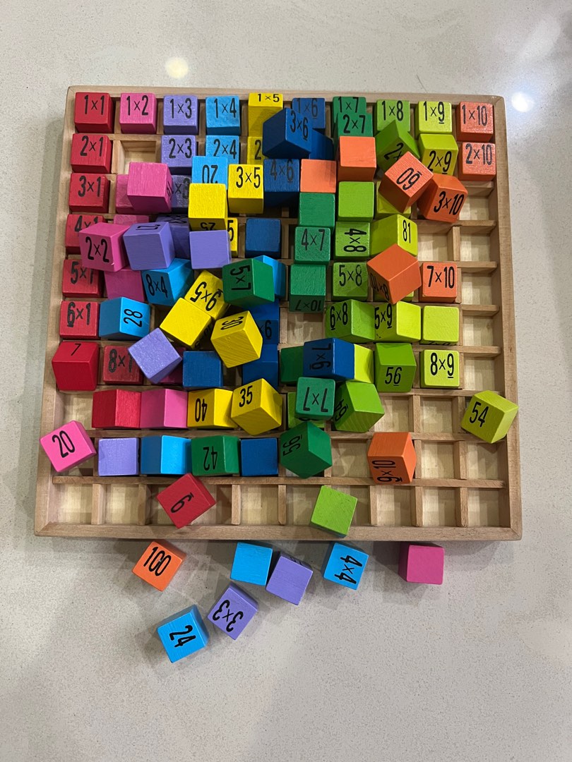 Wooden blocks (Multiplication), Hobbies & Toys, Toys & Games on Carousell
