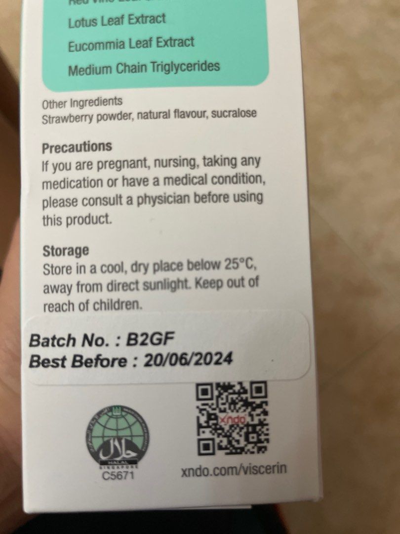 XNDO VISCERIN VISCERAL FAT BURNER, Health & Nutrition, Health ...