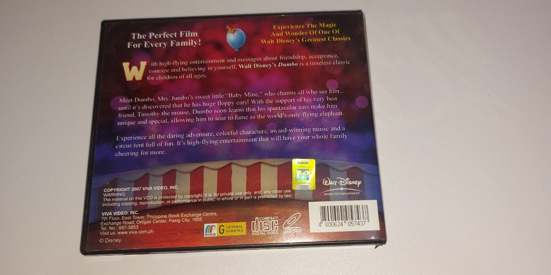 2007 VIVA Video Walt Disney's Dumbo Special Edition Collectible Video ...