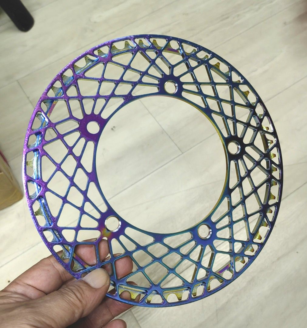 53T chainring Oilslick rainbow color 130BCD spider web design for ...