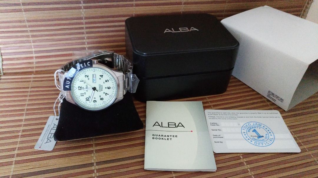 全新 SEIKO ALBA AL4215X1 automatic full lumed field watch 精工 雅柏 米白 全夜光錶盤 ...
