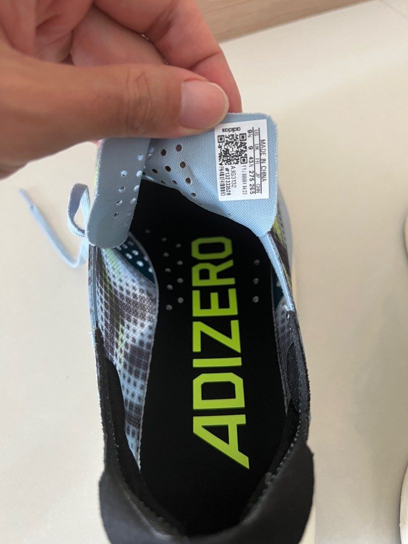 Adidas Adzero Adios Pro 3 (US9.5/UK9) -AW23 blue white, Men's Fashion ...