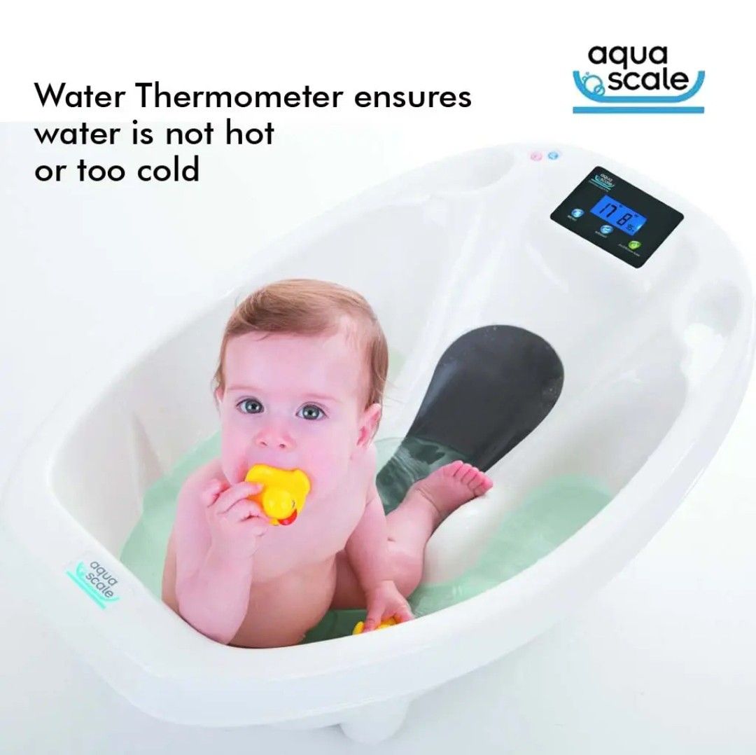 AquaScale Digital Scale and Thermometer 3-in-1 Infant Bathtub, Babies ...