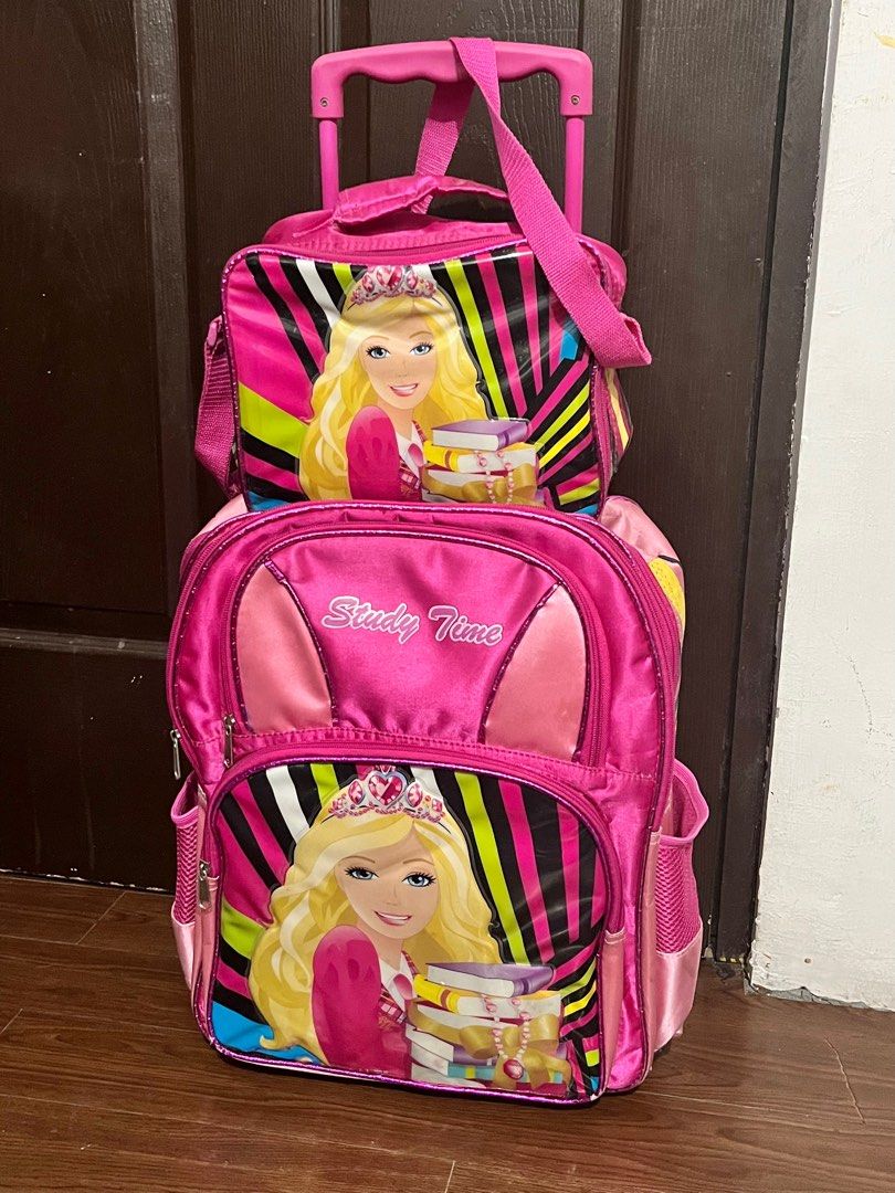 Barbie Trolley Stroller School Bag on Carousell
