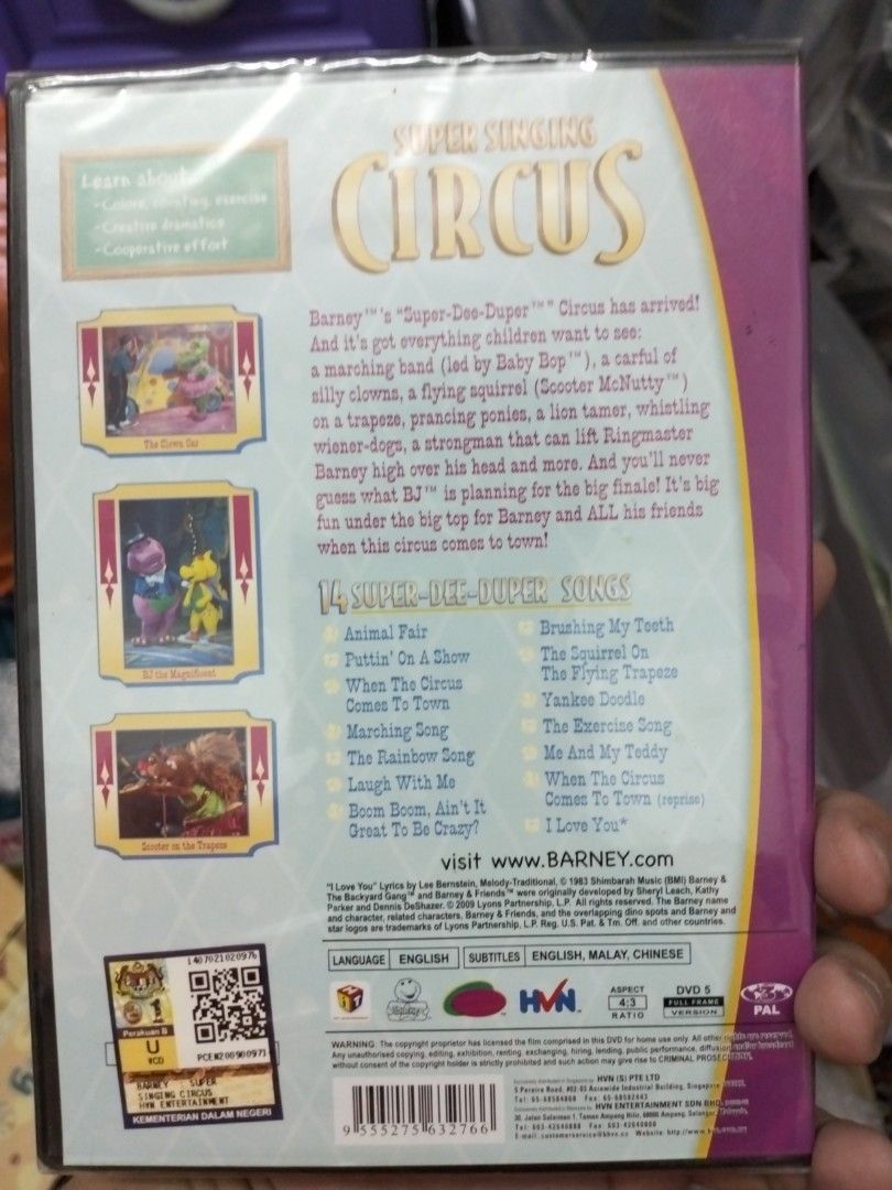 Barney Super Singing Circus DVD, Hobbies & Toys, Music & Media, CDs ...